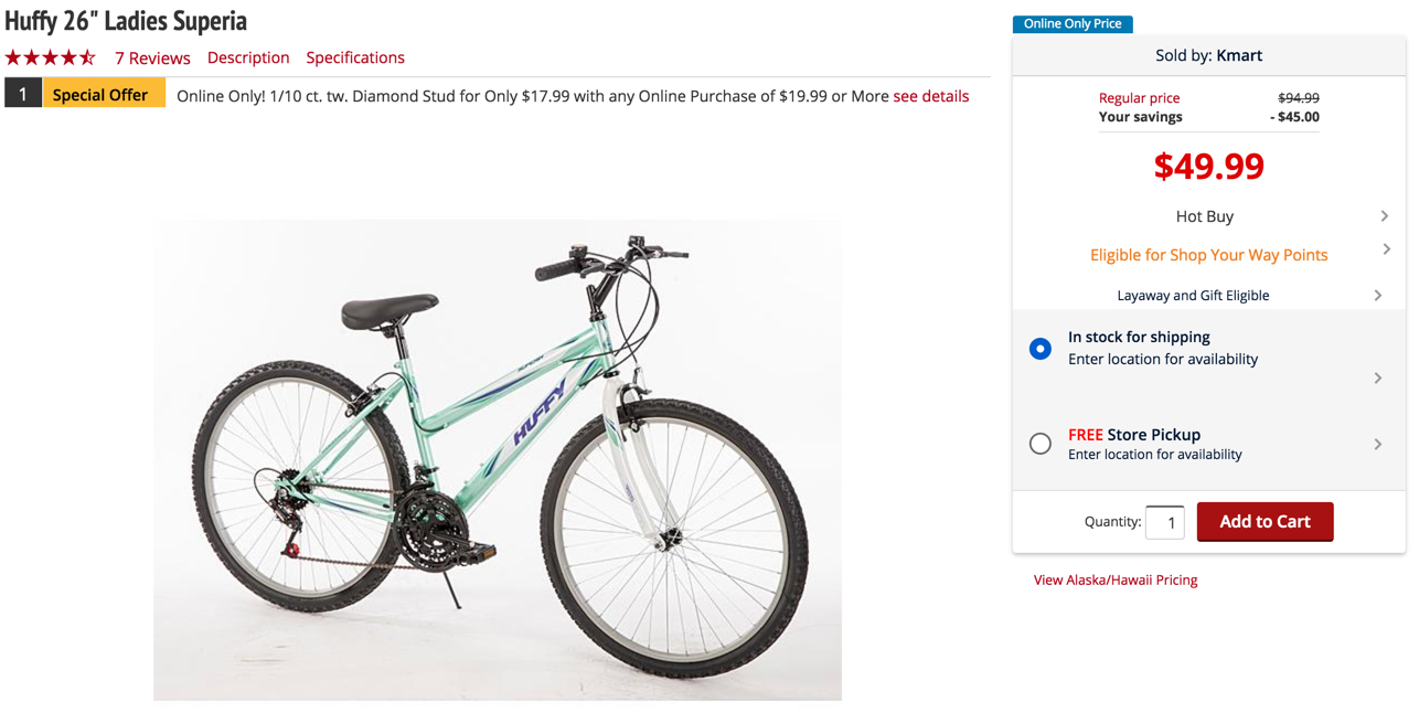 You can pick up the Huffy Men's or Women's 26-inch Superia Bike for ...