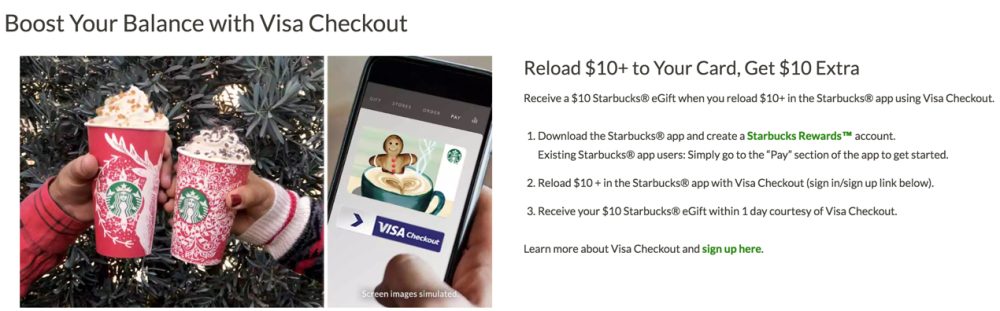 Get a free $10 eGift card just by reloading your Starbucks balance with ...