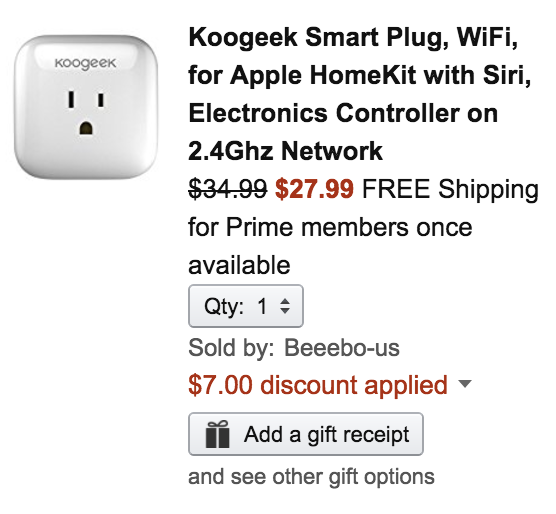 Green Deals: Koogeek Wi-Fi Smart Plug w/ HomeKit control + energy ...