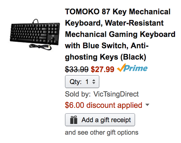 Upgrade your keyboard w/ Tomoko's 87-Key Mechanical option for $28 ...
