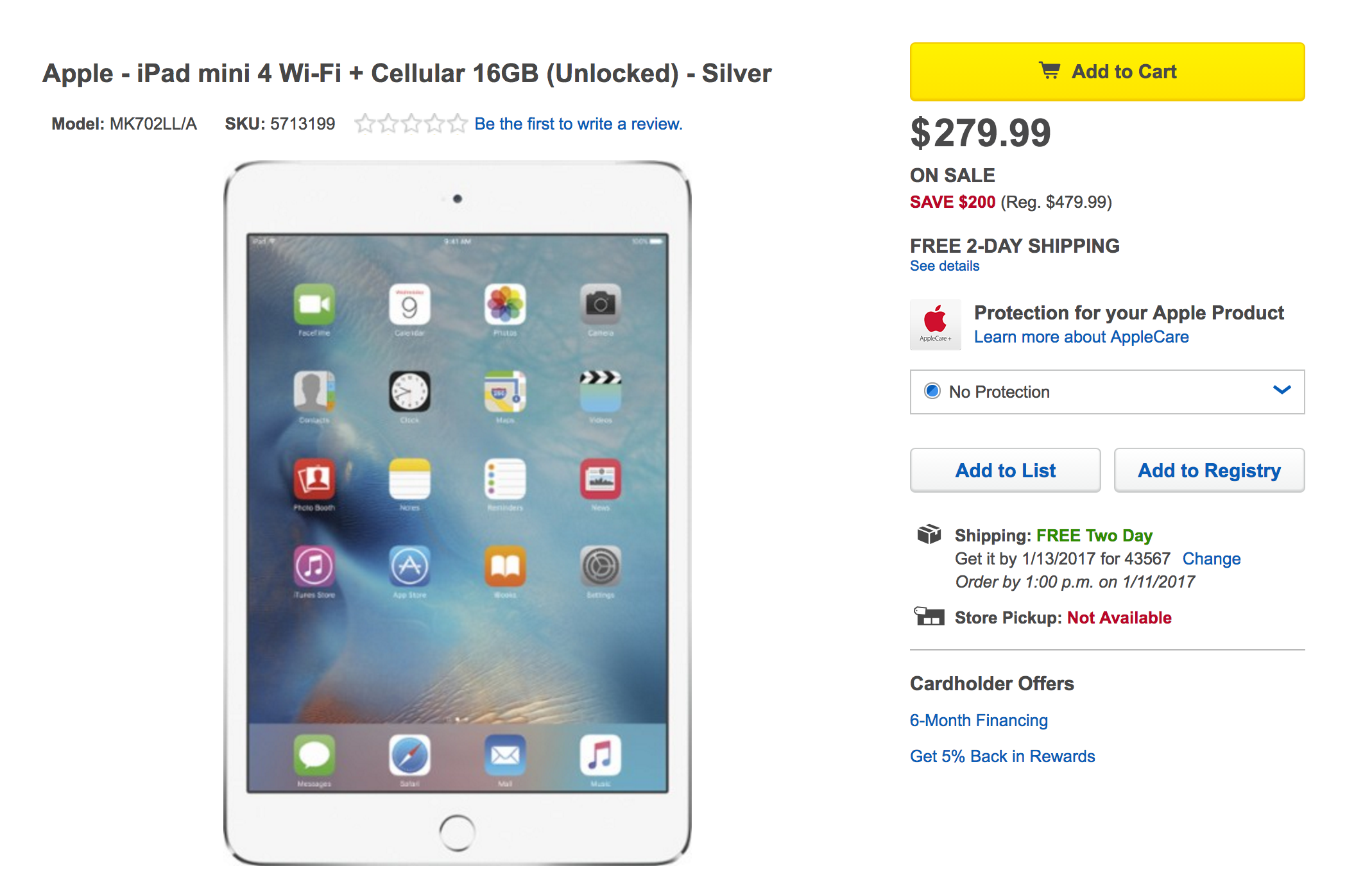 Grab an Apple iPad mini 4 Wi-Fi + Cellular unlocked at Best Buy: 16GB ...