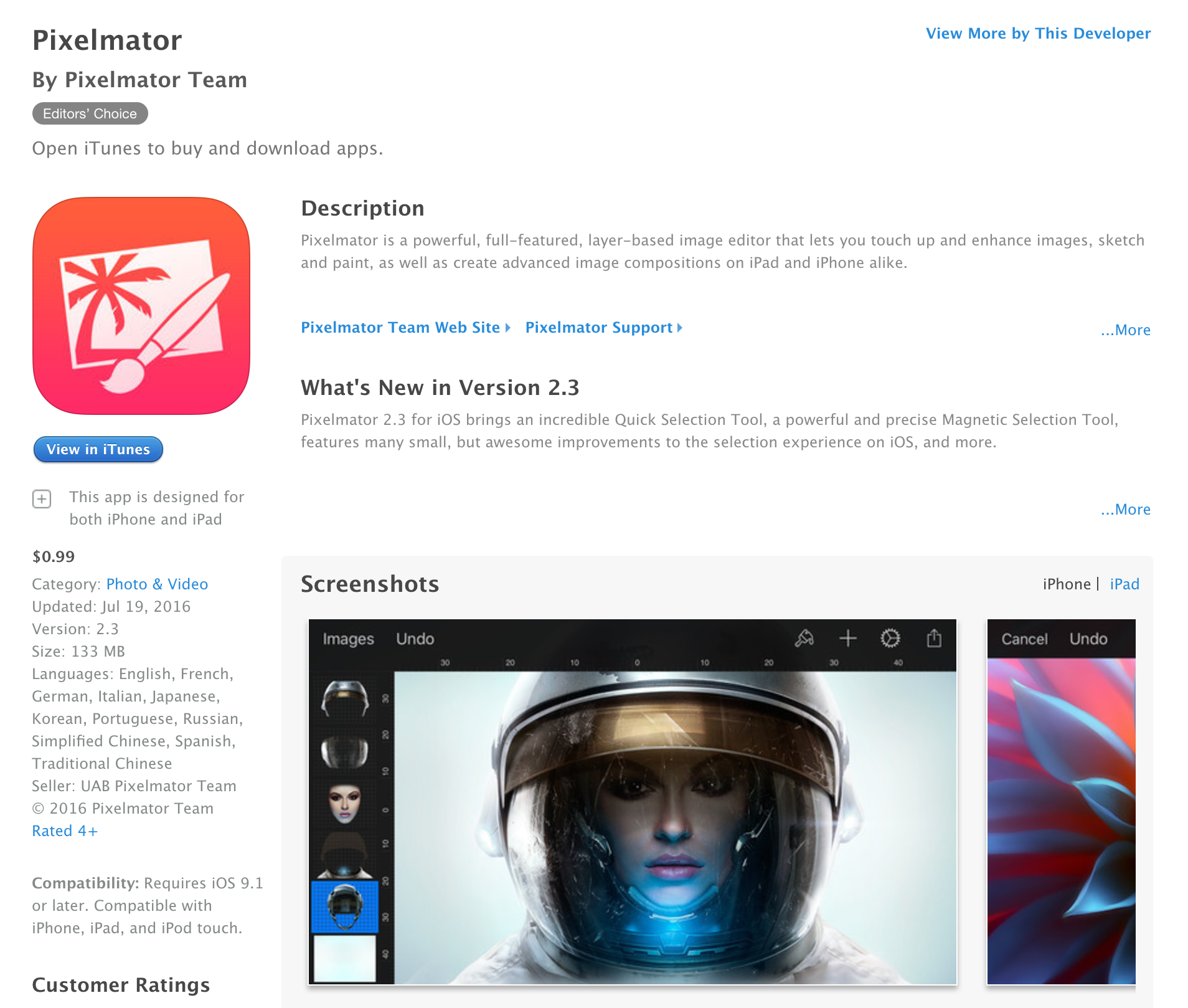 The Pixelmator image editor for iOS is now matching its all-time low at $1 (Reg. $5)