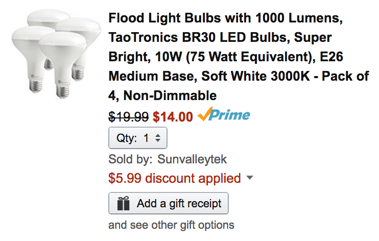Green Deals: four-pack TaoTronics BR30 LED Flood Lights $14 Prime ...