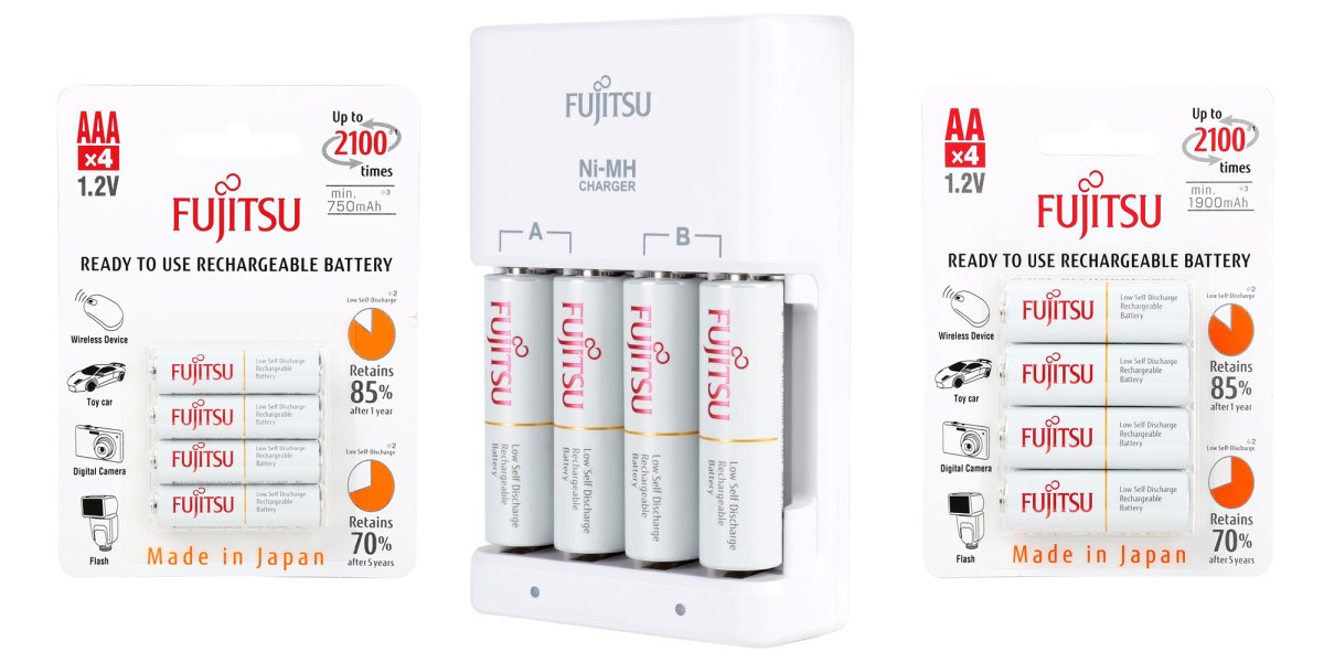 Green Deals: Fujitsu rechargeable battery bundle - 8 AA, 4 AAA + wall ...
