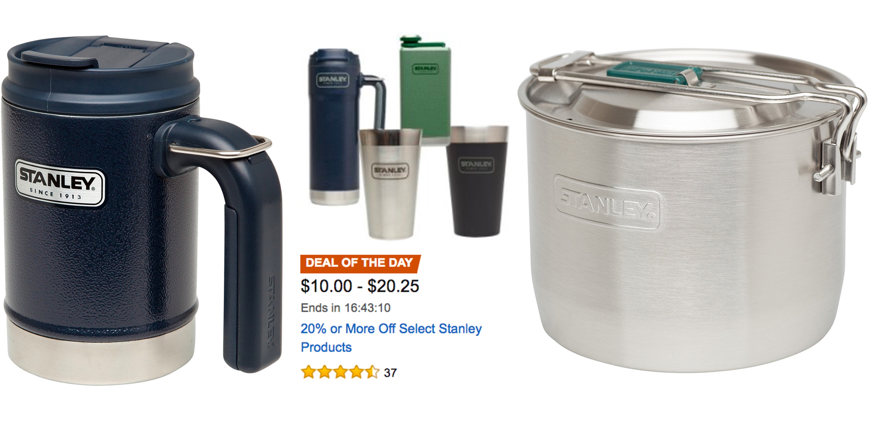 Stanley sealed outdoor mugs, bottles and cooking products 20%+ off ...
