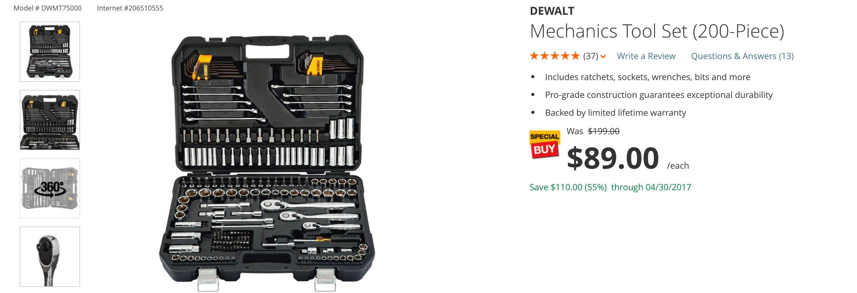 This 200-piece DEWALT Mechanics Tool Set is down to just $89 shipped ...