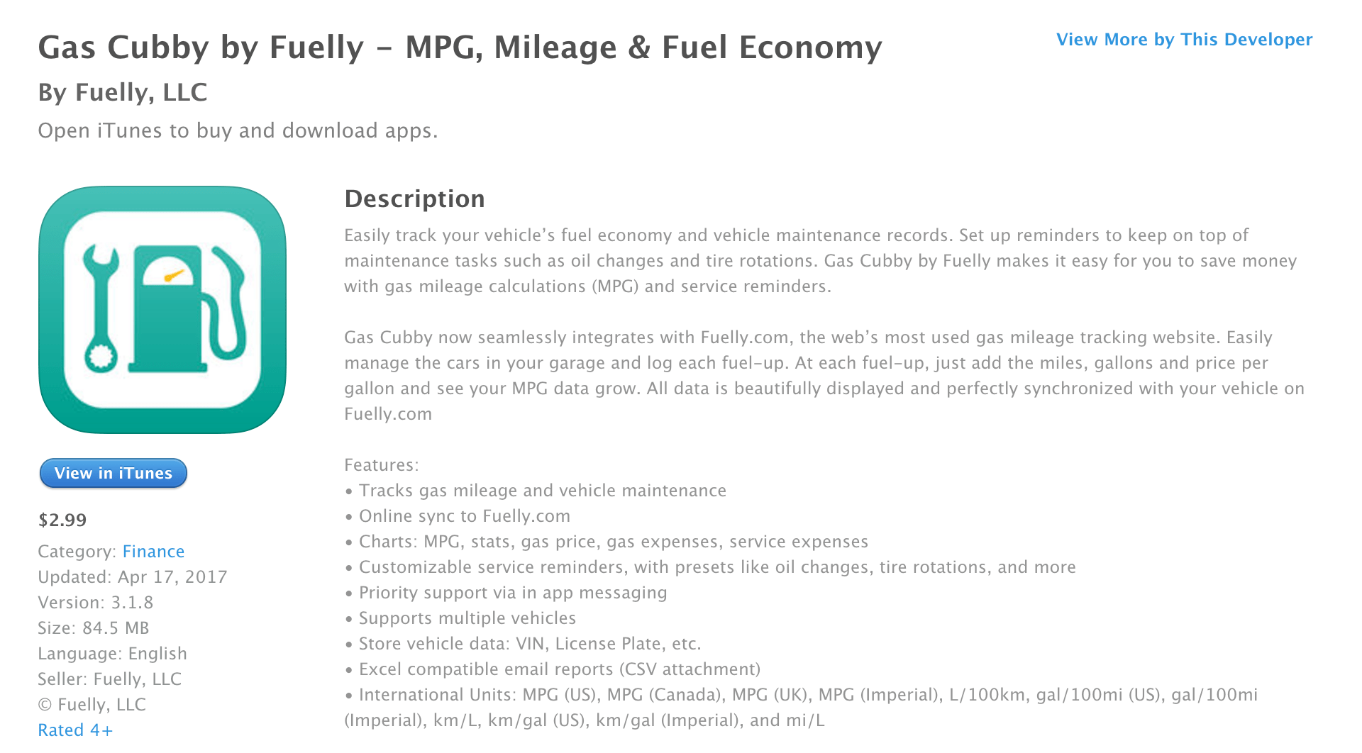Gas Cubby by Fuelly for iOS helps take care of your car: $3 (50% off)
