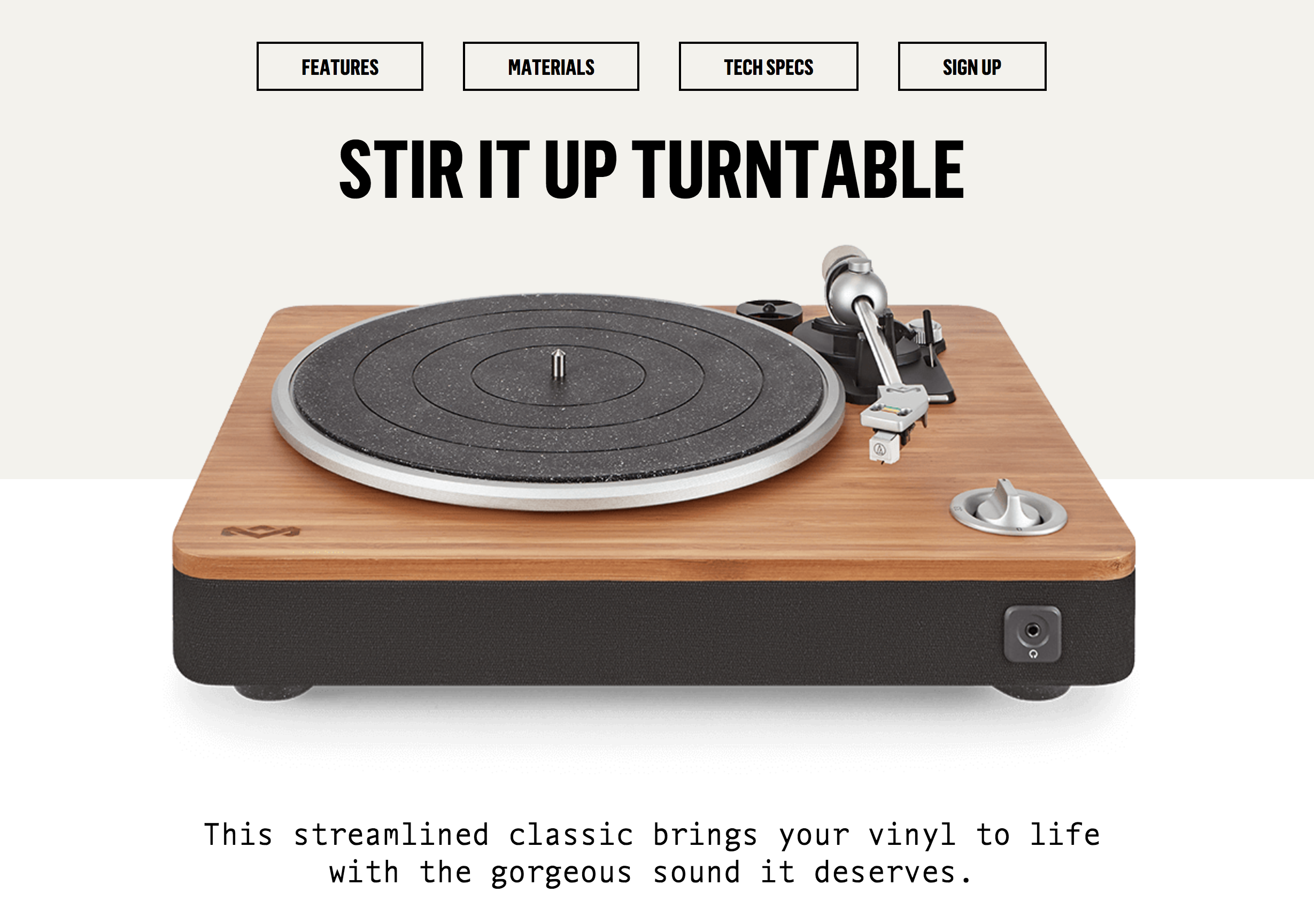 House of Marley's Stir It Up sustainably-crafted record player