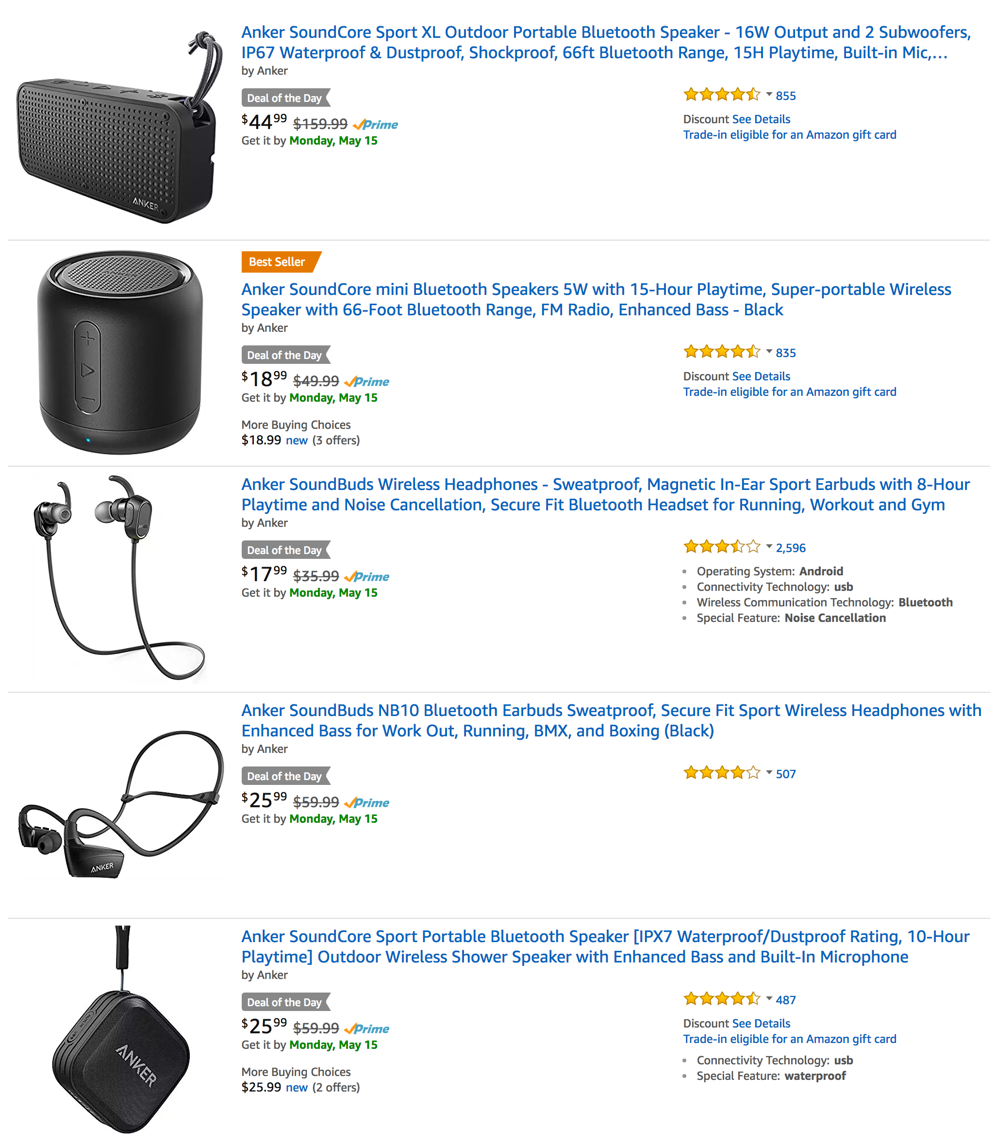 Amazon Gold Box: Anker Bluetooth Speakers + Headphones from $18