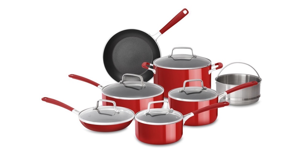 KitchenAid Aluminum Nonstick 12-Piece Cookware Set $110 at Amazon