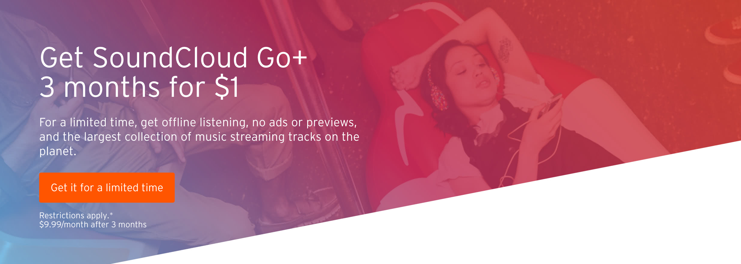 SoundCloud Go+ 3-month Streaming Music Subscription $1 (Reg. $30)