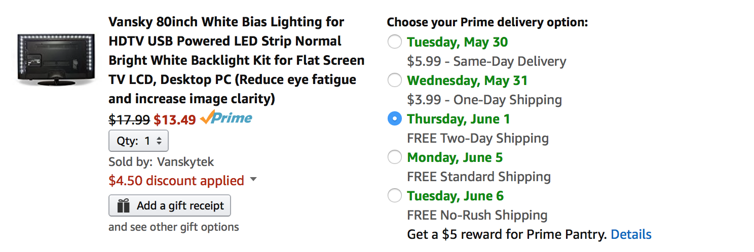 Vansky Lighting Strips for an enhanced HDTV experience from $10