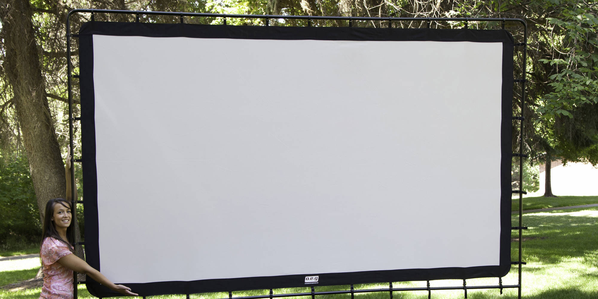Watch movies in the backyard w/ this 12-foot screen for $147 shipped