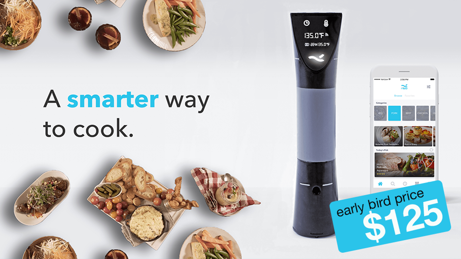 Nise Wave iOS-controlled sous vide cooker hits Kickstarter for under $130