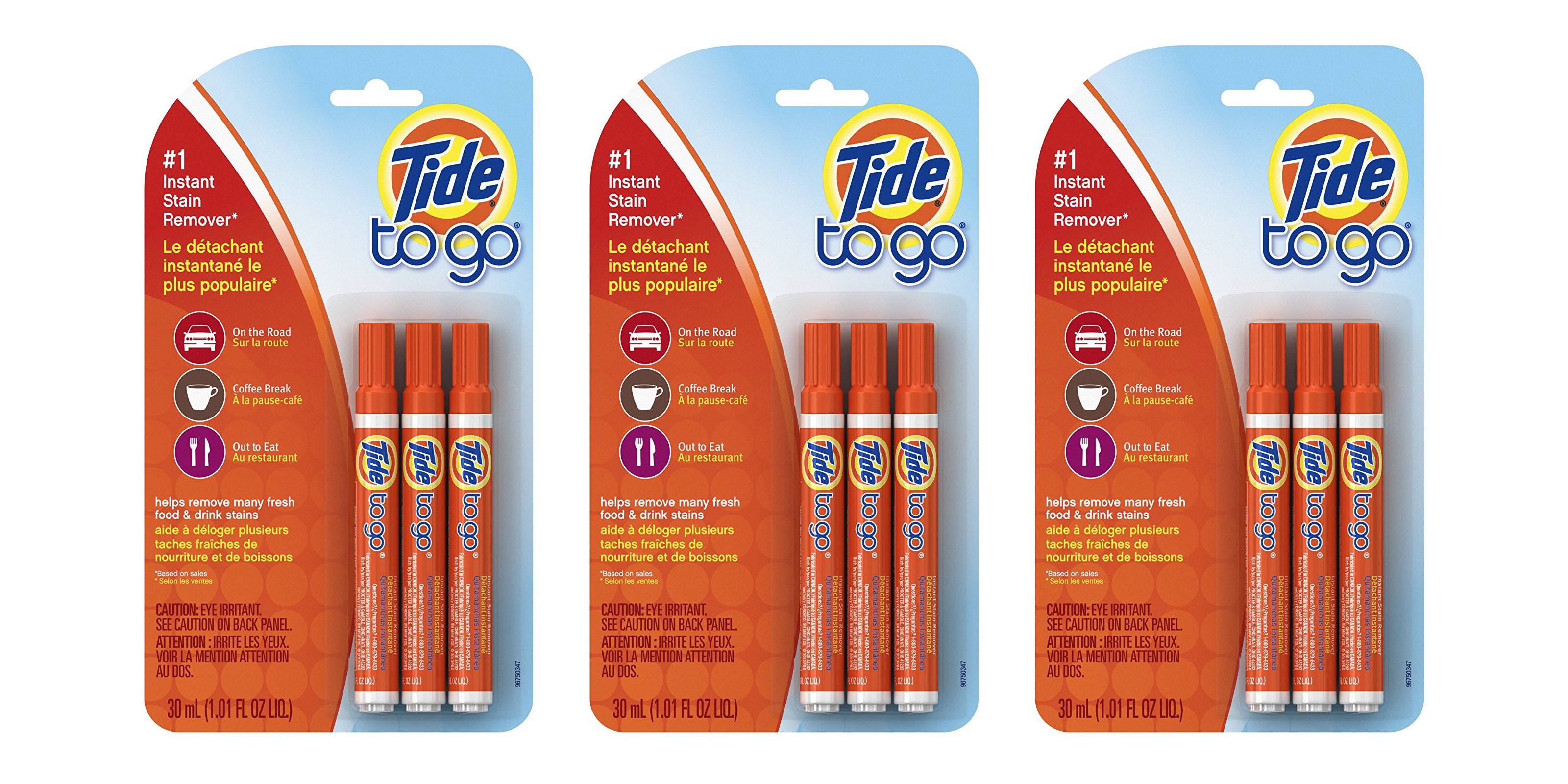 Tide To Go 3-Pack Instant Stain Remover Liquid Pens from $4 Prime shipped