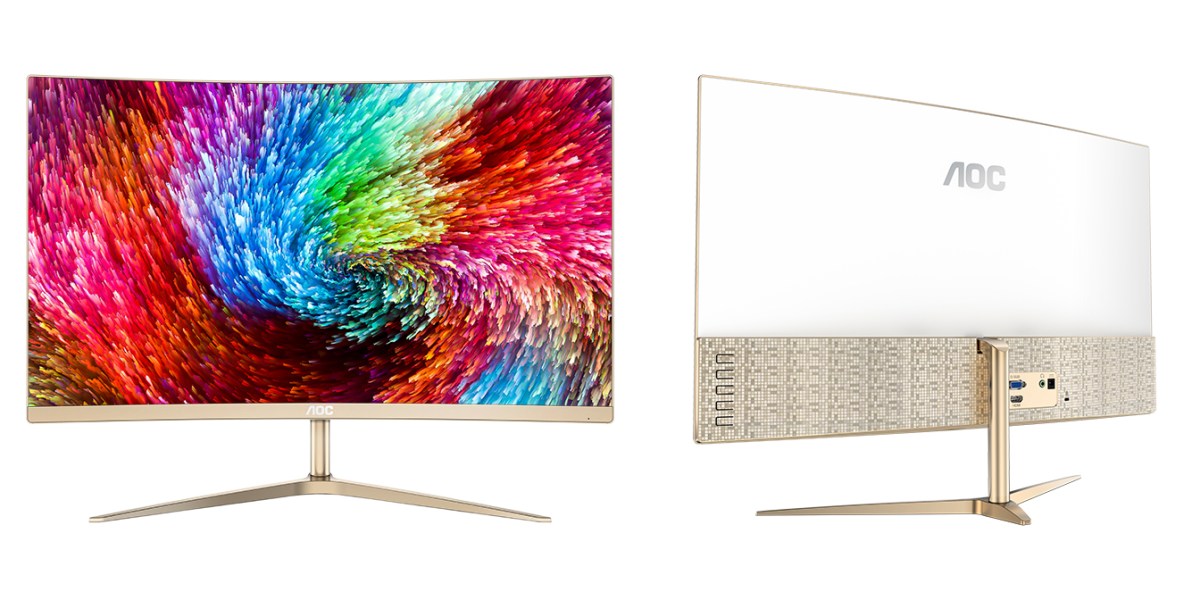 AOC's latest monitor has a textured gold plated design for your co ...
