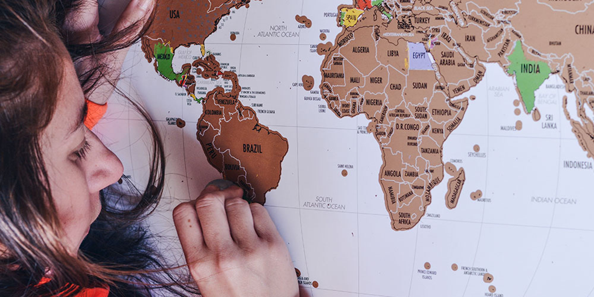 Record Your Adventures with the World Travel Tracker Scratch-off Map ...