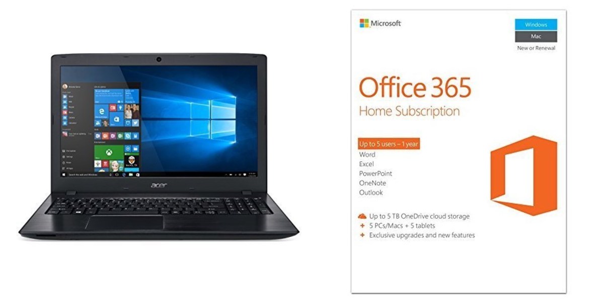 Acer Aspire 15.6" Notebook + Microsoft Office 365 Home (1-year ...