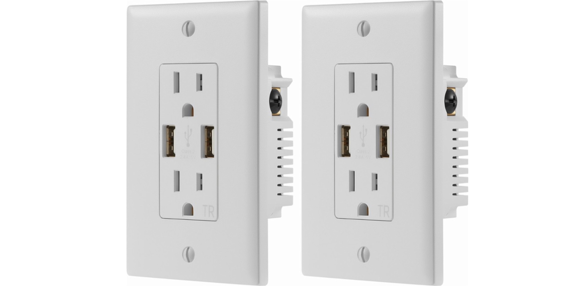 Update your sockets with a 2-pack of Dynex 2.4A USB wall outlets for $15