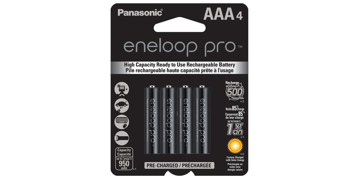 Panasonic eneloop pro AAA rechargeable batteries: 4-pack $11 Prime shipped