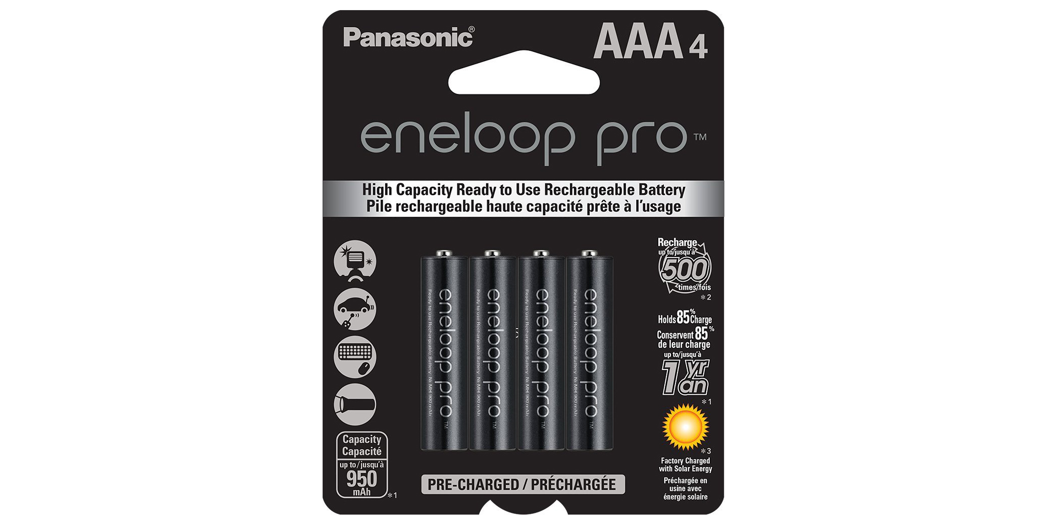 Panasonic eneloop pro AAA rechargeable batteries: 4-pack $11 Prime shipped