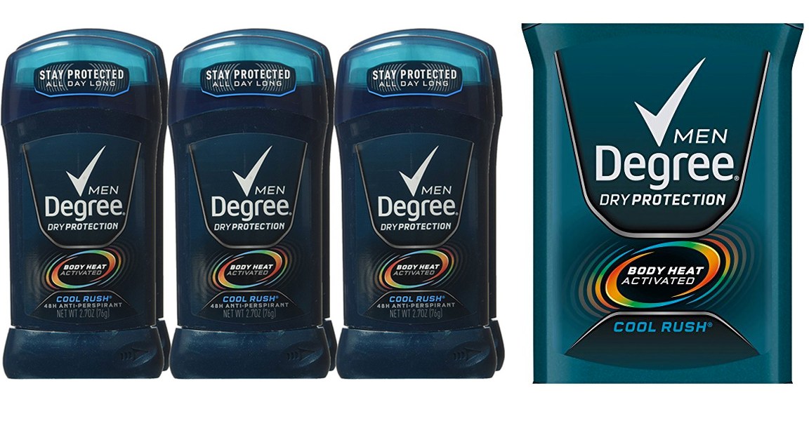 Degree's 6-pack of Men’s Dry Protection 48-Hour Antiperspirant for $8 ...