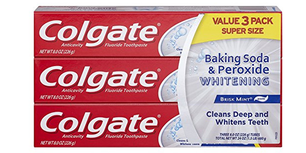Colgate 3-Pack Baking Soda + Peroxide Whitening Toothpaste via Amazon $4