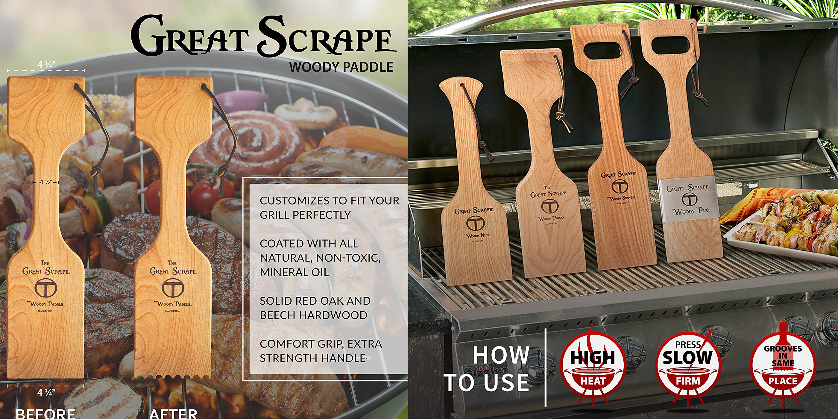 Stop using a wire brush, the Woody Paddle Grill Scraper is only $18 ...