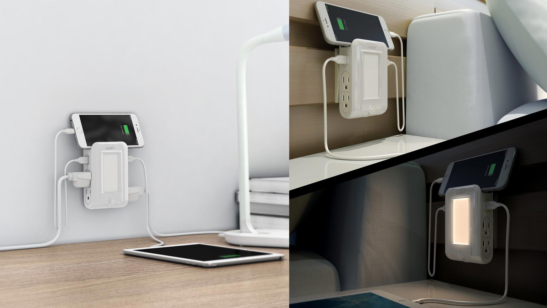 Smartphone Accessories: AUKEY Surge Protector w/ Night Light & USB ...
