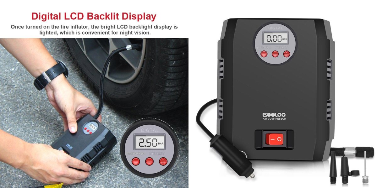 This 12V DC digital air compressor helps you w/ flat tires for $20 ...