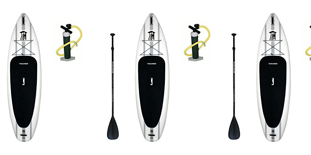 Tower's Inflatable Stand Up Paddle Board Kit is $150 off for today only