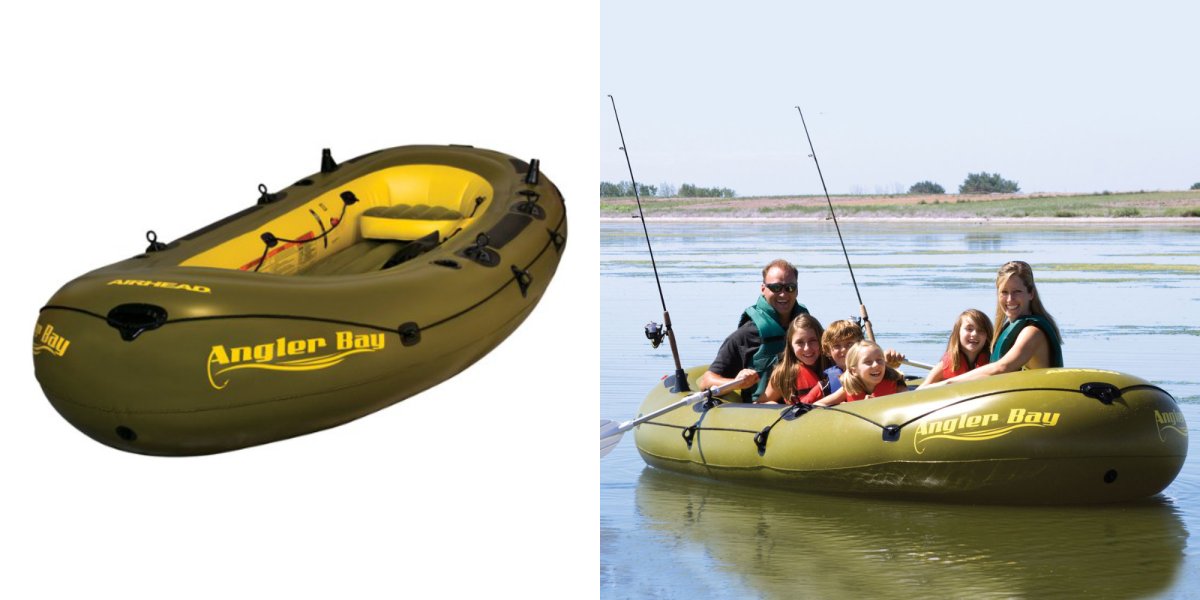 Take your family on the lake w/ Airhead's 6-Person Inflatable Boat ...