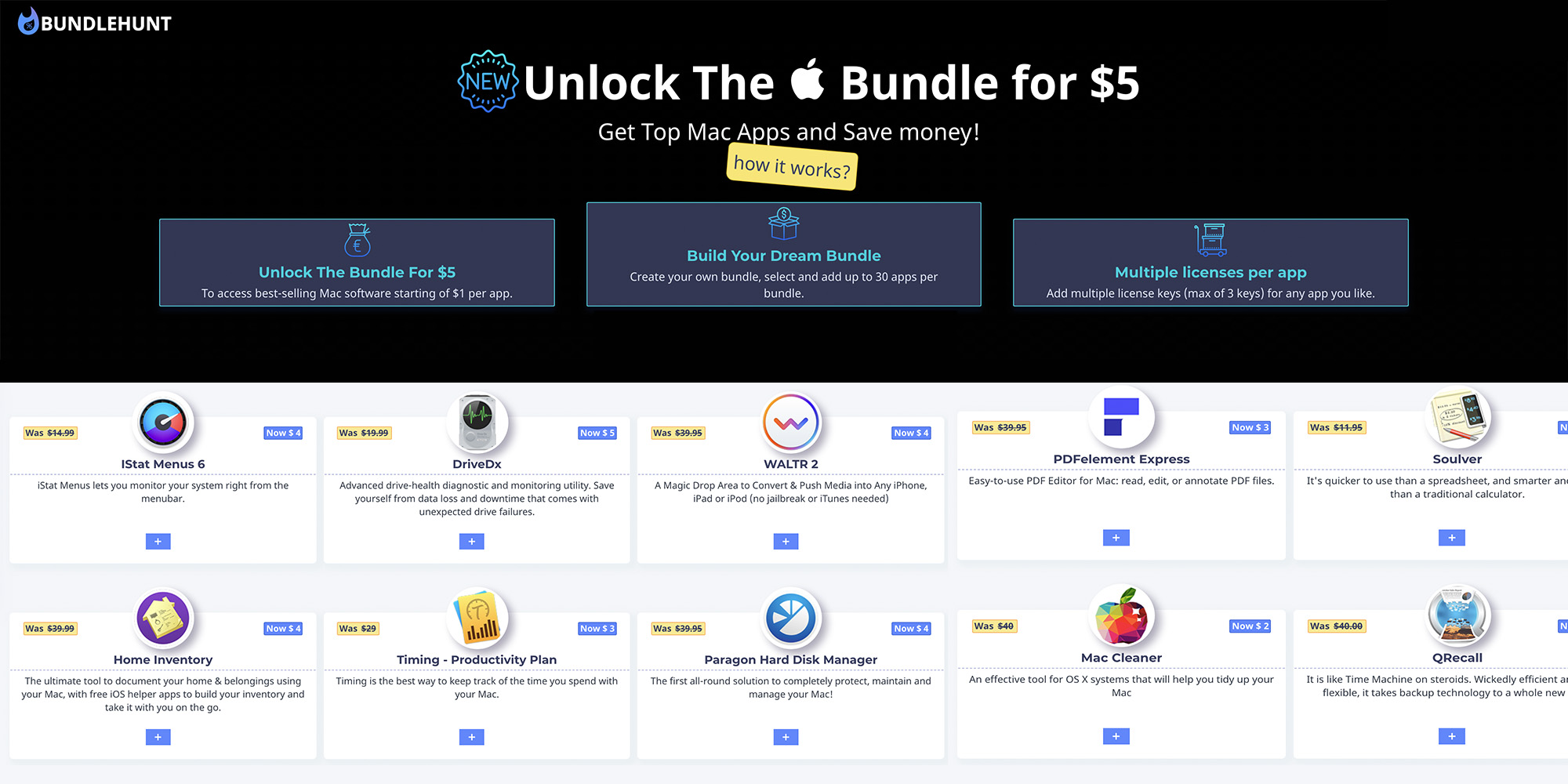 BundleHunt Summer Mac App bundle starts at $5 with your choice of popular titles