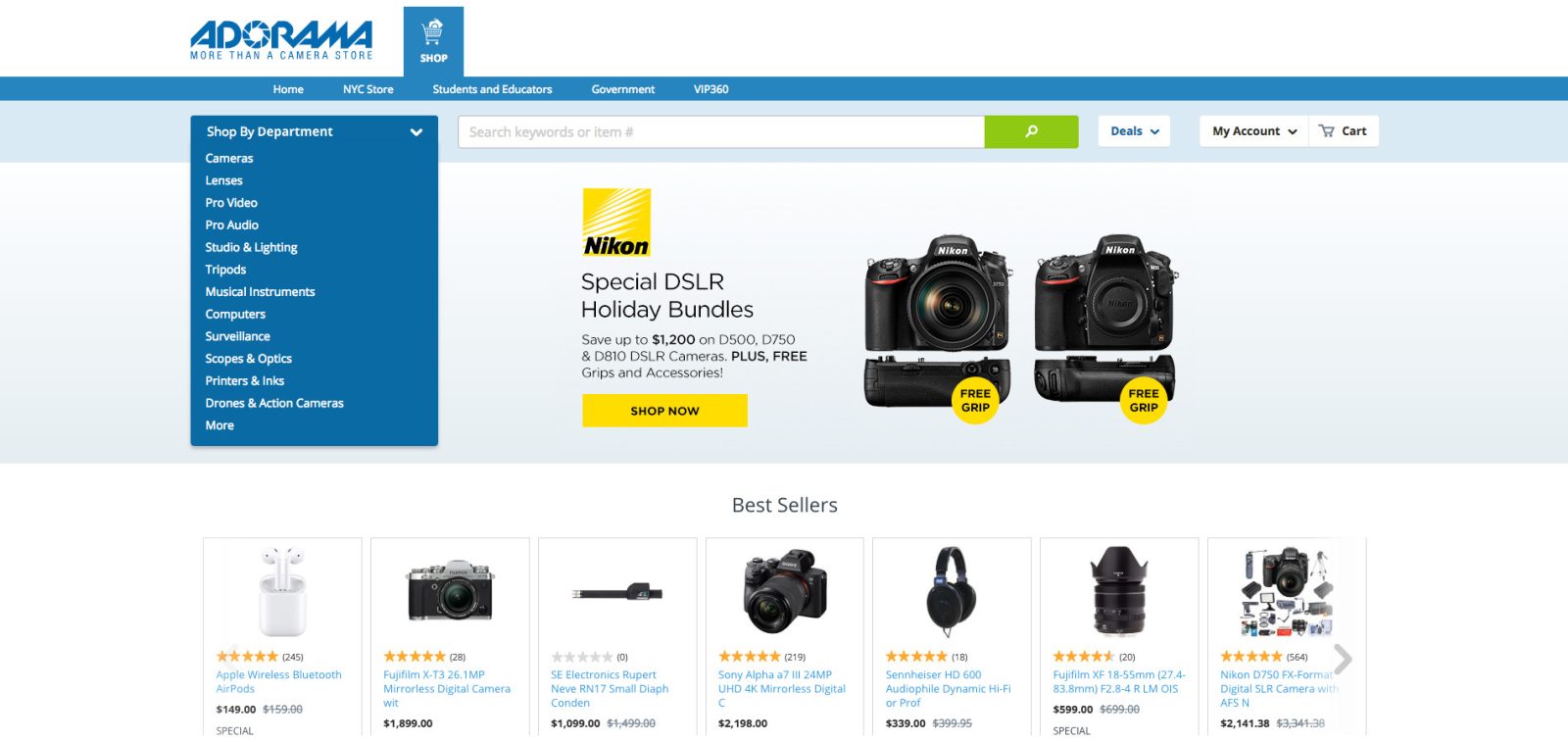 Adorama Black Friday 2018: VIP discounts, free shipping, camera gear ...