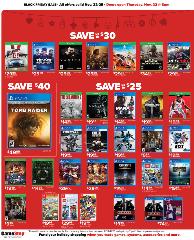 GameStop Black Friday Ad: $50 GC w/ Nintendo Switch, PS4 Pro, Games ...