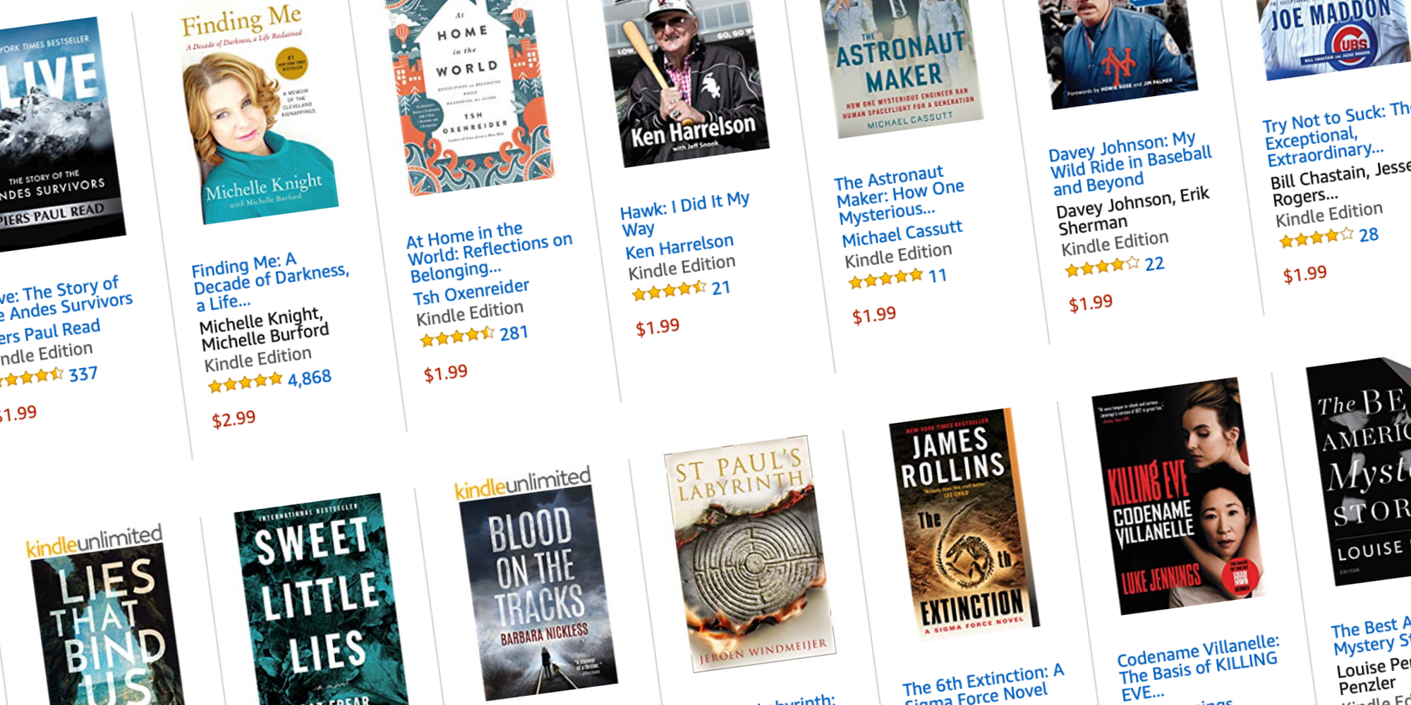 Amazon takes up to 30% off a library of over 150 best-selling Kindle eBooks from under $1