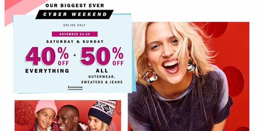 Old Navy Black Friday ad: 50% off sitewide, cardholder benefits, $1 ...