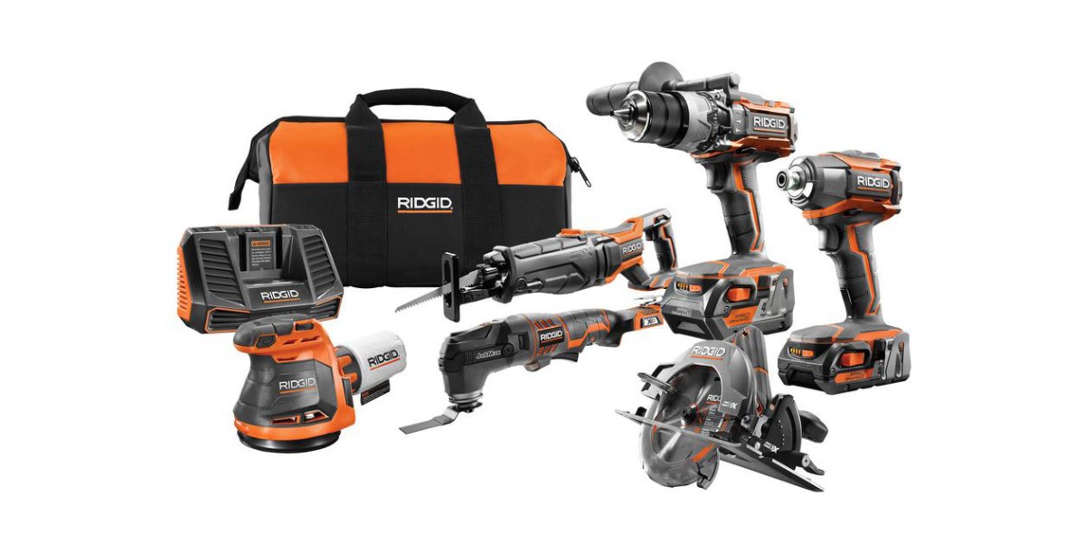 This RIGID 6-piece Combo Tool Kit has everything you need for projects ...