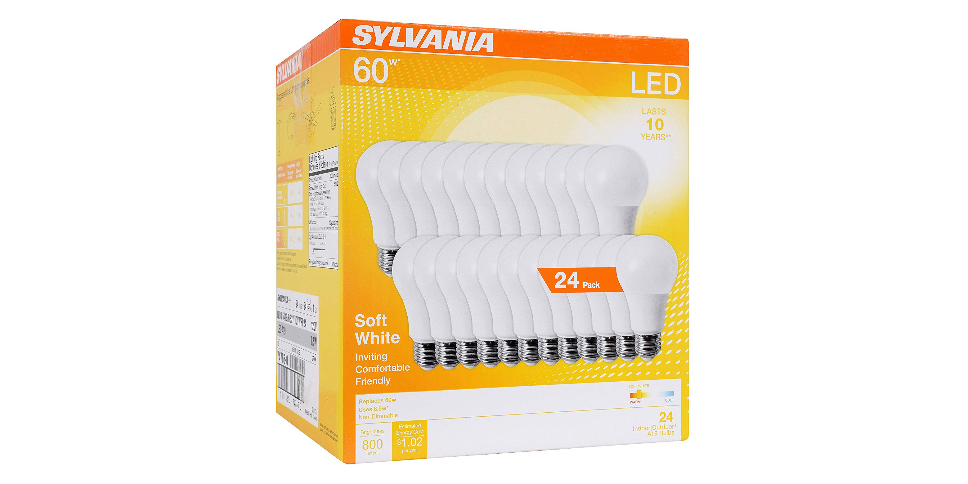 Pick up a 24-pack of Sylvania LED Light Bulbs for just $0.95 per unit