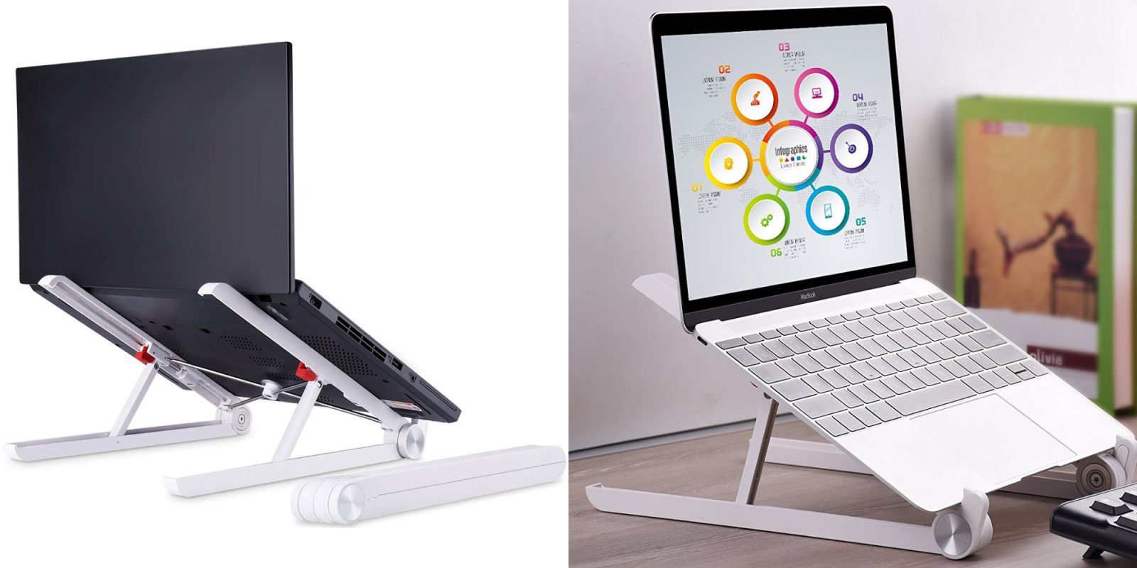 Prop your MacBook up while on-the-go w/ a slick, collapsable laptop ...