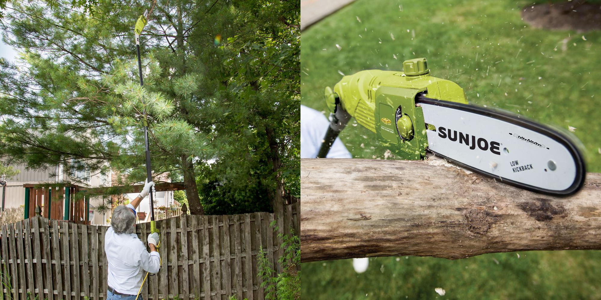 Sun Joe's electric pole saw has a near-9-foot reach to trim your trees ...