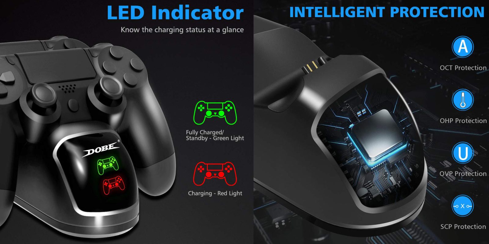 Keep your DualShock 4's juiced up w/ the DOBE Dual PS4 Controller ...