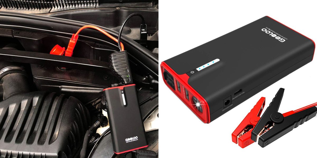 This 1200A peak car jump starter features a 3A quick charging USB port ...