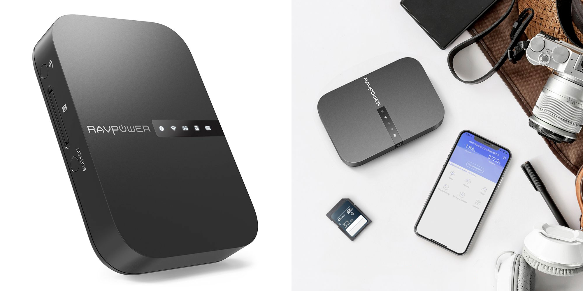 RAVPower's FileHub is a battery-powered 802.11ac router and wireless SD ...