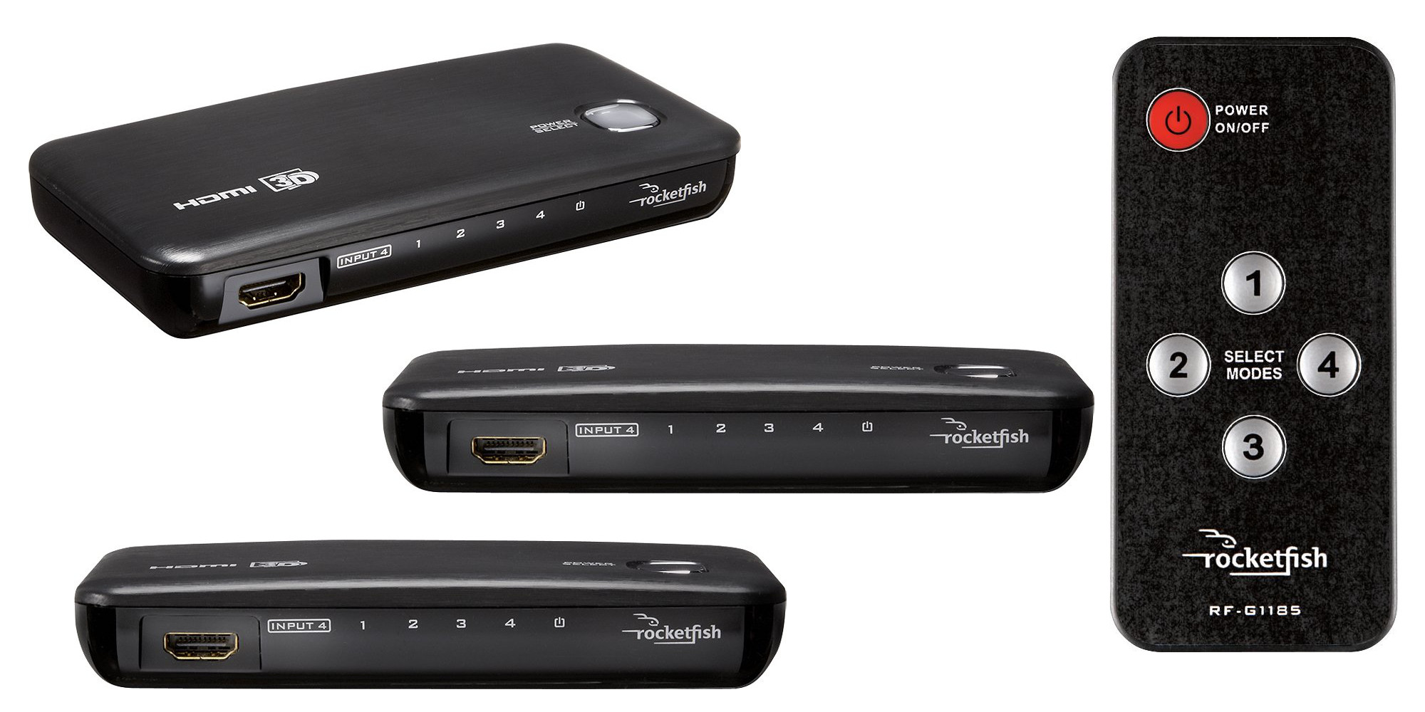 The Rocketfish 4-Port HDMI Switch + Remote is $25 for today only (50% ...