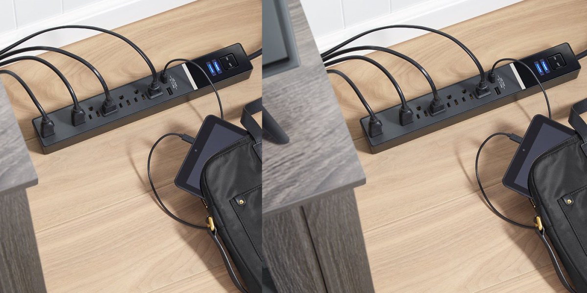 Rocketfish's 7-Outlet/2-USB Surge Protector keeps your gear safe ...