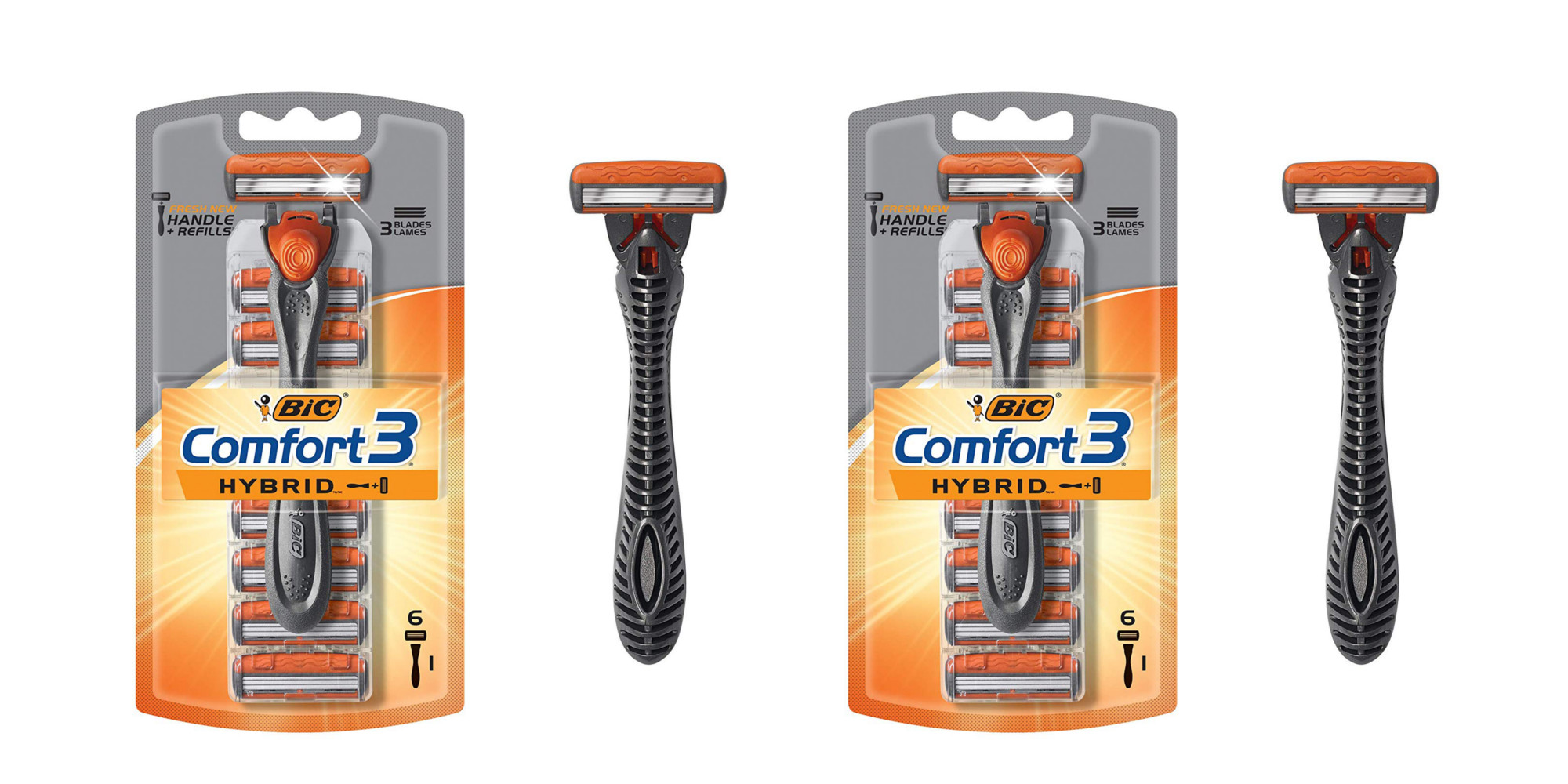 BIC's Comfort Hybrid Men's Razor w/ 6 blade refills now under $2 Prime ...