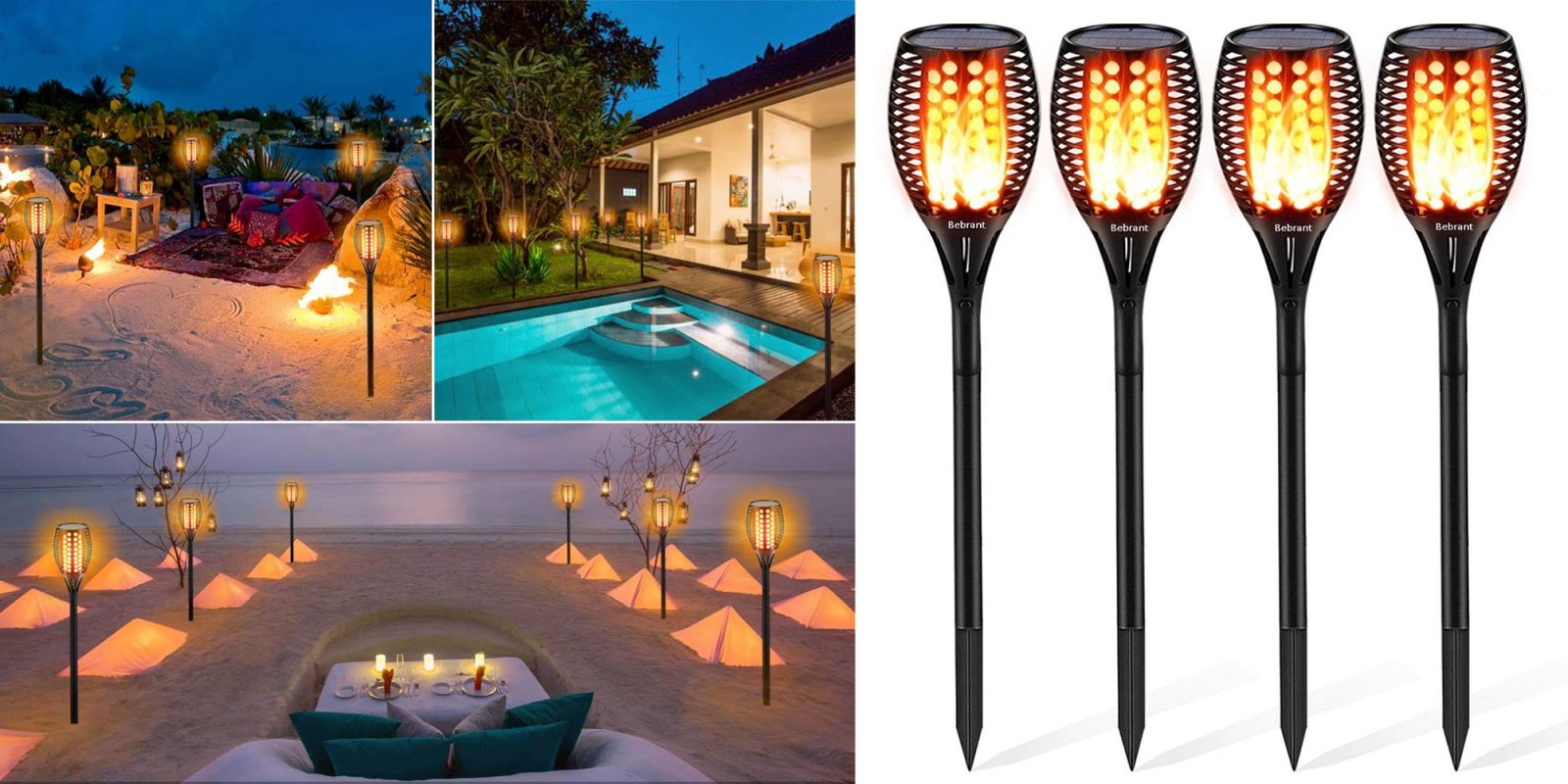 These 43-inch solar flame lights are great for backyard parties: $54 ...
