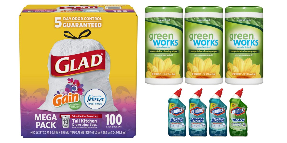 Clorox/Glad cleaners and garbage bags from $6.50 for Prime Day (30% off)