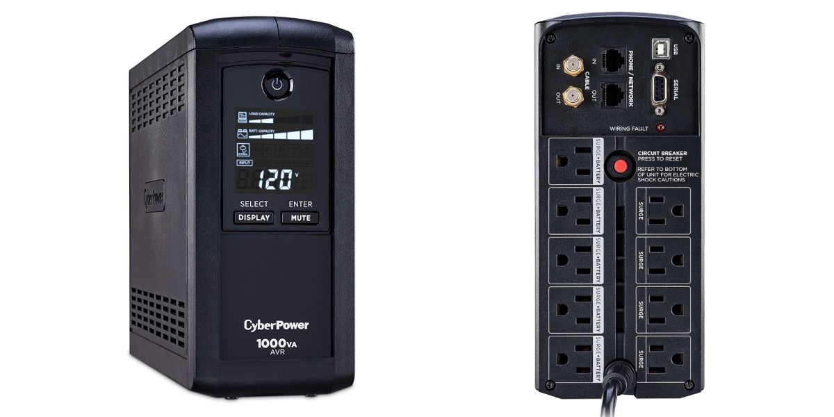 CyberPower 1000VA Nine-Outlet UPS keeps your Wi-Fi running for $80 ($35 ...
